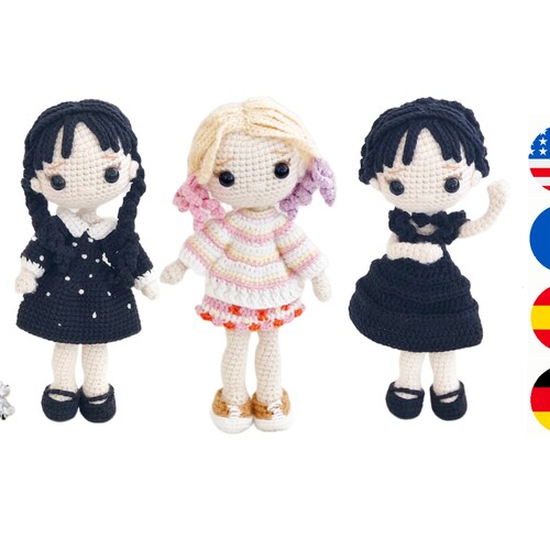 Crochet Pattern Enid and Wednesday/ Dolls Friend Amigurumi/ - Etsy Canada
