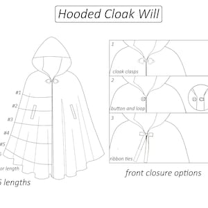 Cloak Sewing Pattern Will, Cloak With Hood Pattern PDF Medieval Magical ...