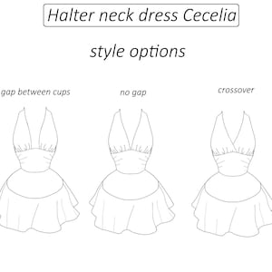 Halter Neck Dress Pattern Cecelia, Open Back Dress Sewing Pattern PDF ...