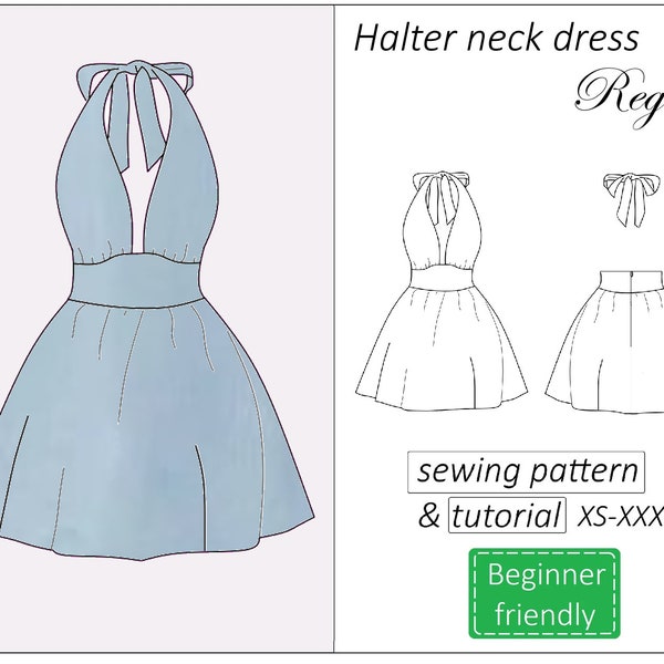 Halter Dress Pattern - Etsy