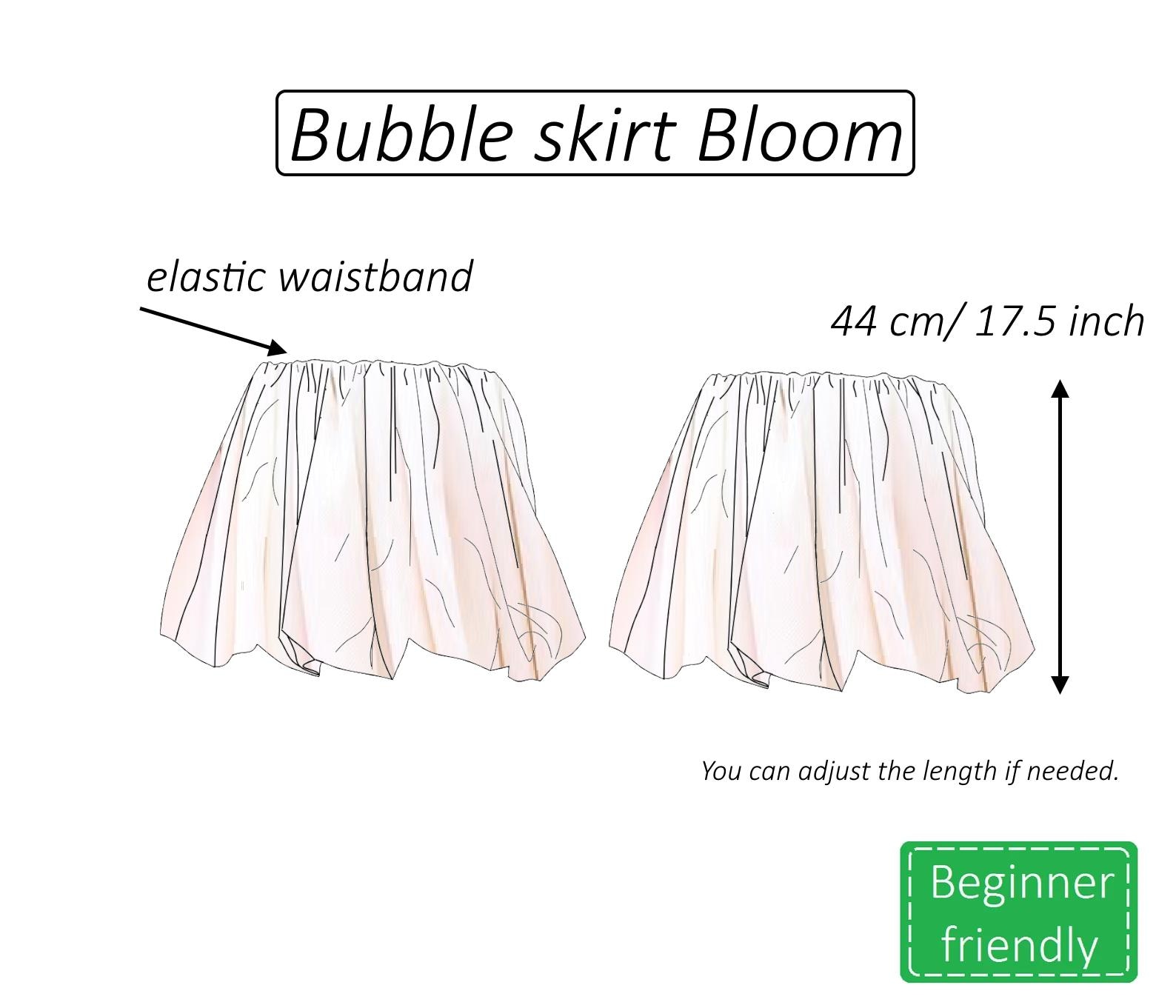 Bubble Skirt Pattern Bloom, Balloon Skirt Sewing Pattern PDF, Mini ...