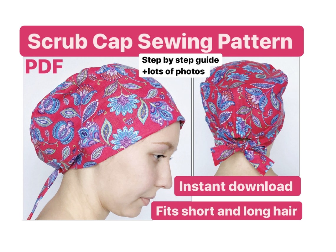 Scrub Cap Pattern Scrub Hat Sewing Pattern Scrub Cap Ponytail - Etsy