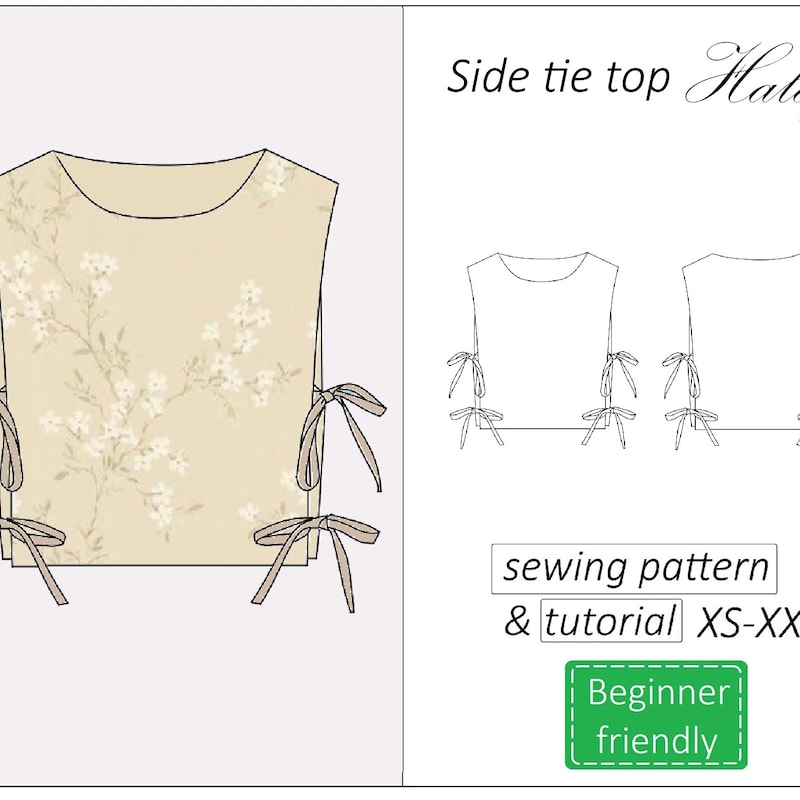 Side Tie Tank Pattern - Etsy