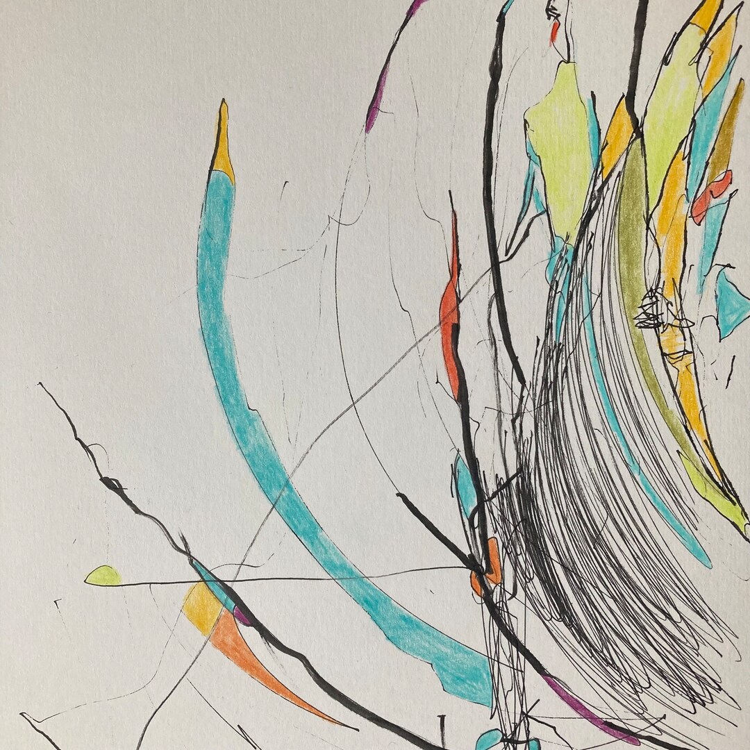 Abstract Art Original, Drawing of Figure, Small Modern Wall Art ...