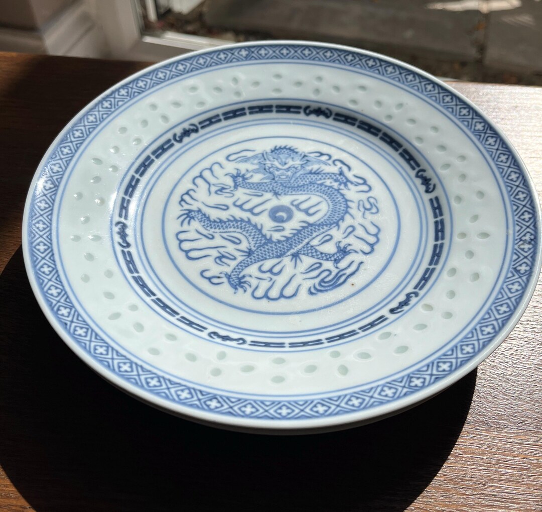 Vintage Chinese Rice Pattern Side Plates (6 Available) - Etsy