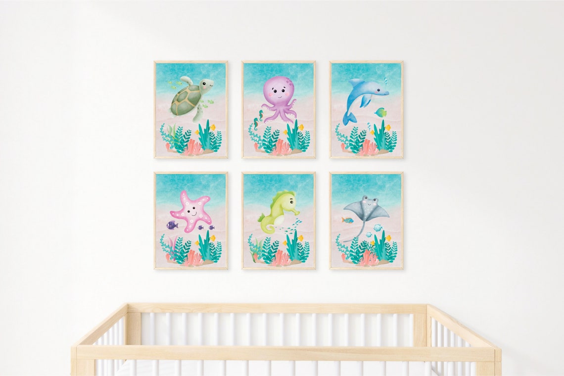 Printable Under the Sea Ocean Theme Nursery Prints Digital - Etsy