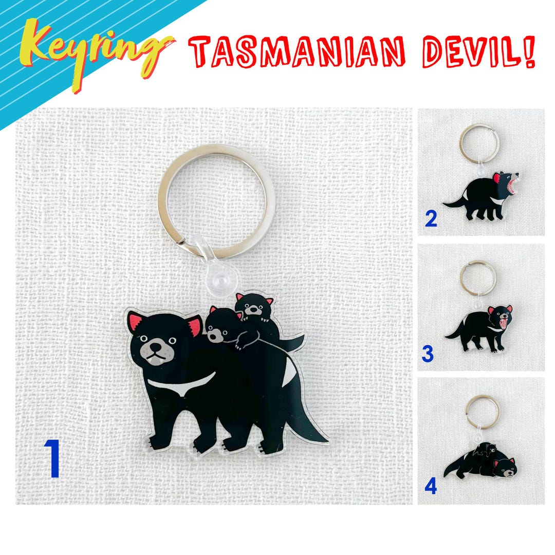 Tasmanian Devil Acrylic Keyring -tassie Devil-【shipping From AUS】 - Etsy