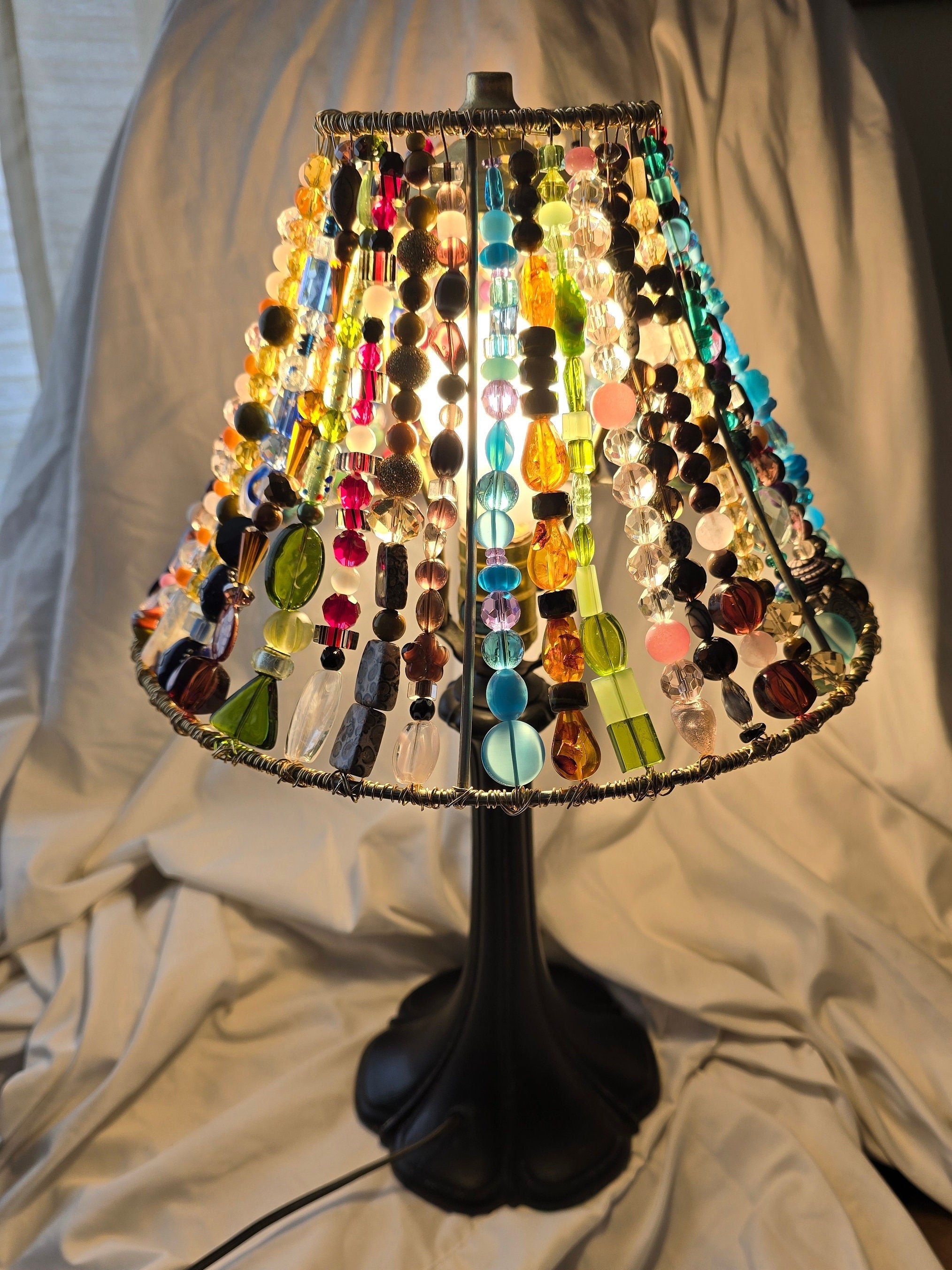 Handmade Beaded Lampshade - Etsy