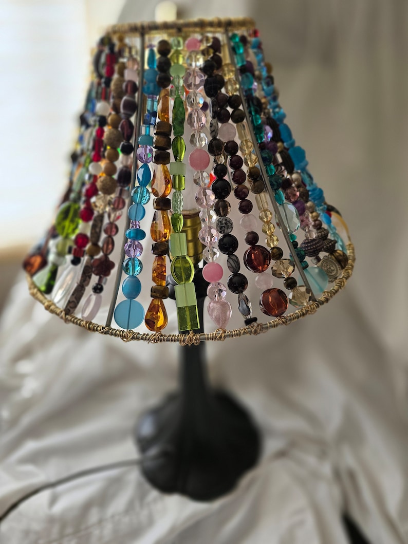 Handmade Beaded Lampshade - Etsy