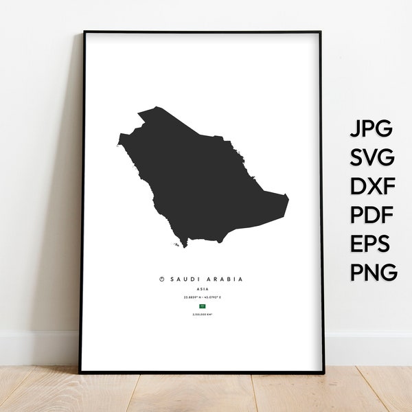 Saudi Arabia Map Svg - Etsy