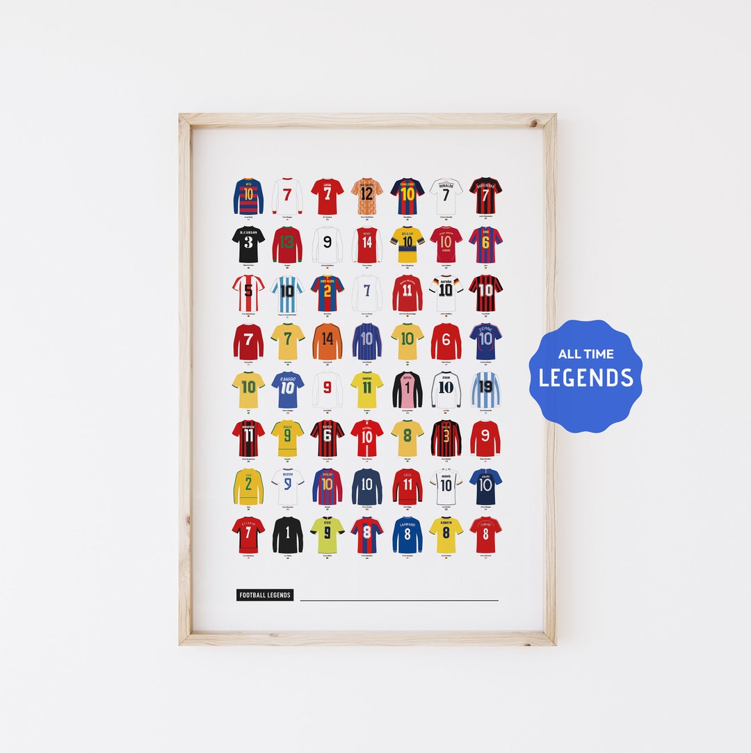 Football Legends Poster, Football Stars Roster, Soccer Gifts Ideas ...
