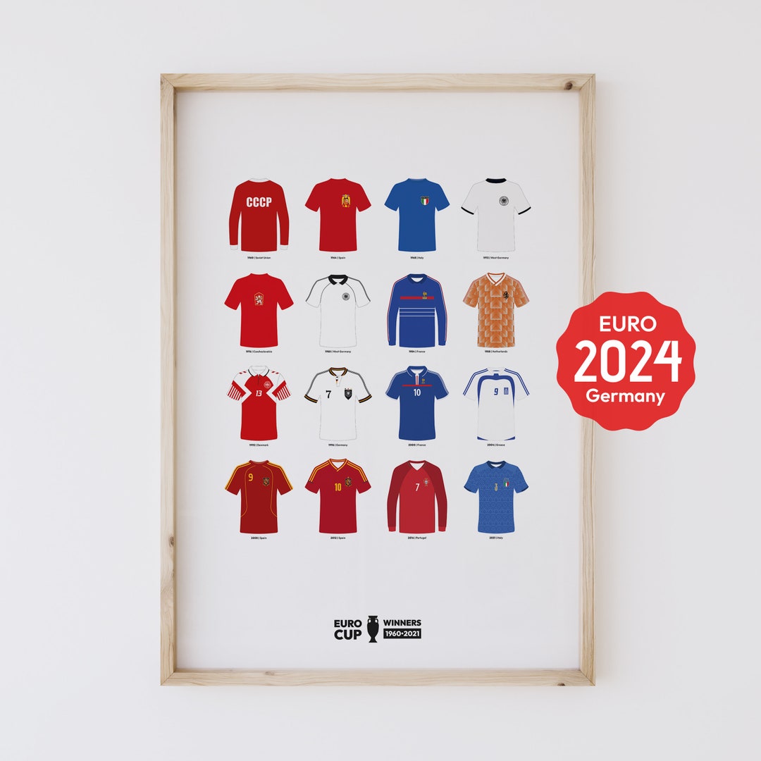 Euro 2024 Winners Jerseys Poster 2024 European Football Championship ...