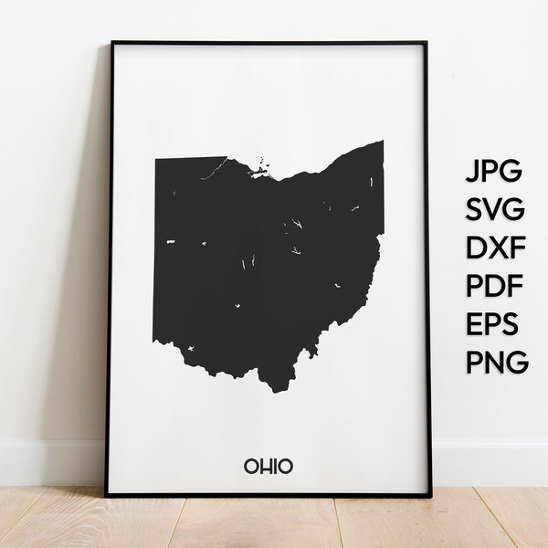 Ohio Map Vector Svg - Etsy