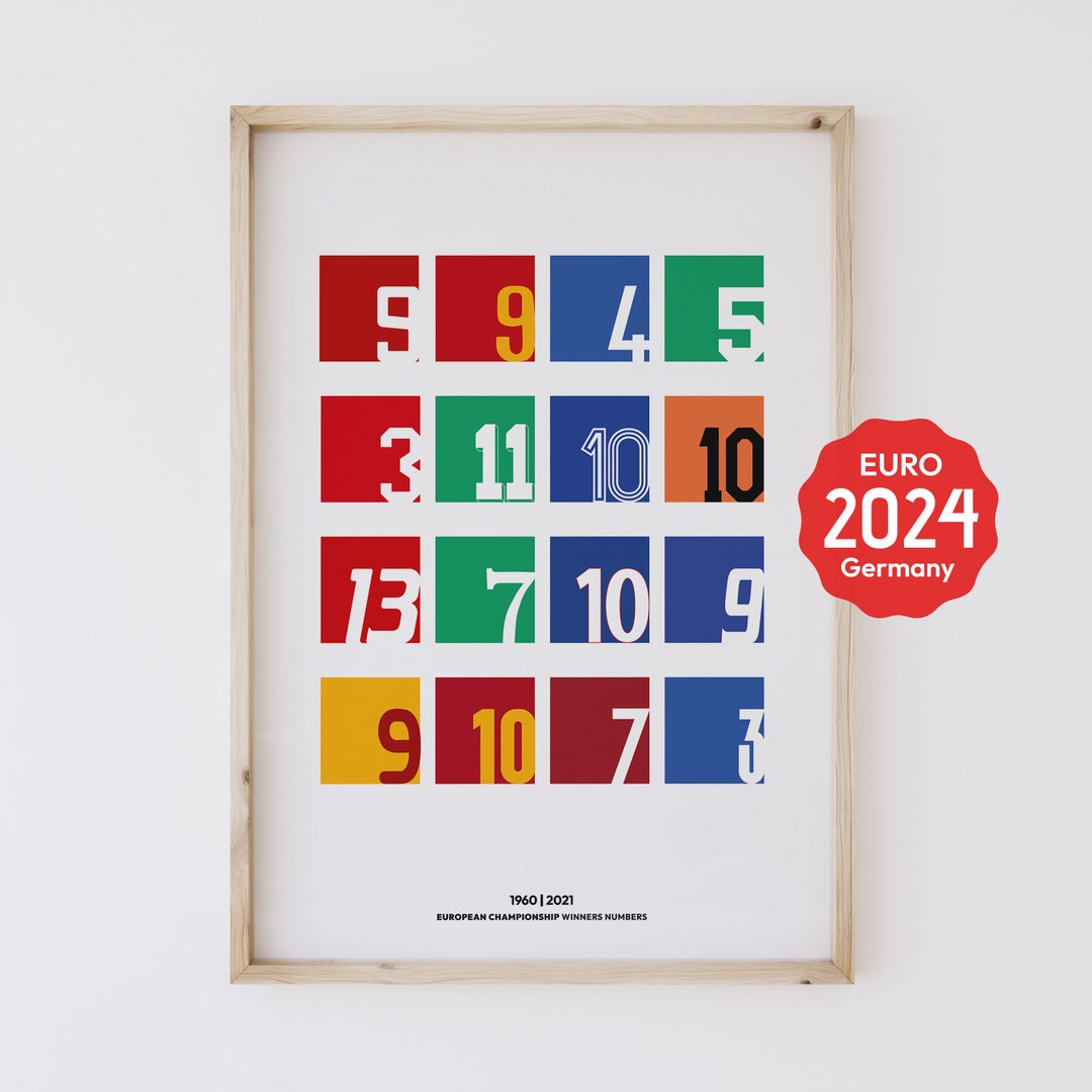 Euro 2024 Winners Jerseys Poster 2024 European Football Championship ...