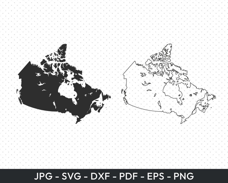 Canada Map Svg Png Pdf Dxf Eps Canada Print Canada Vector File Canada ...