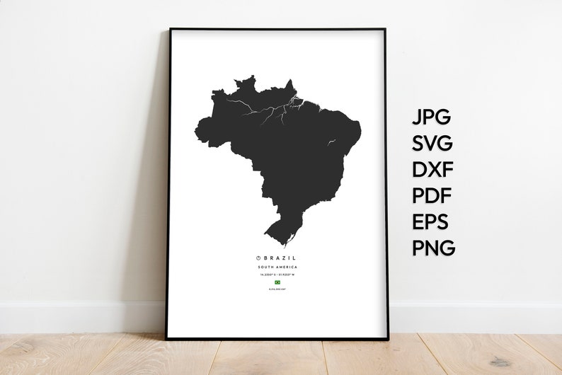 Brazil Map Svg Png Pdf Dxf Eps Brazil Print Brazil Vector File Brazil ...