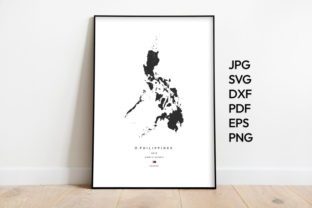 Philippines Map Svg Png Pdf Dxf Eps Philippines Print - Etsy UK