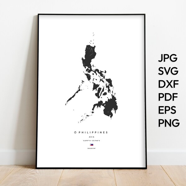 Philippines Wall Map - Etsy