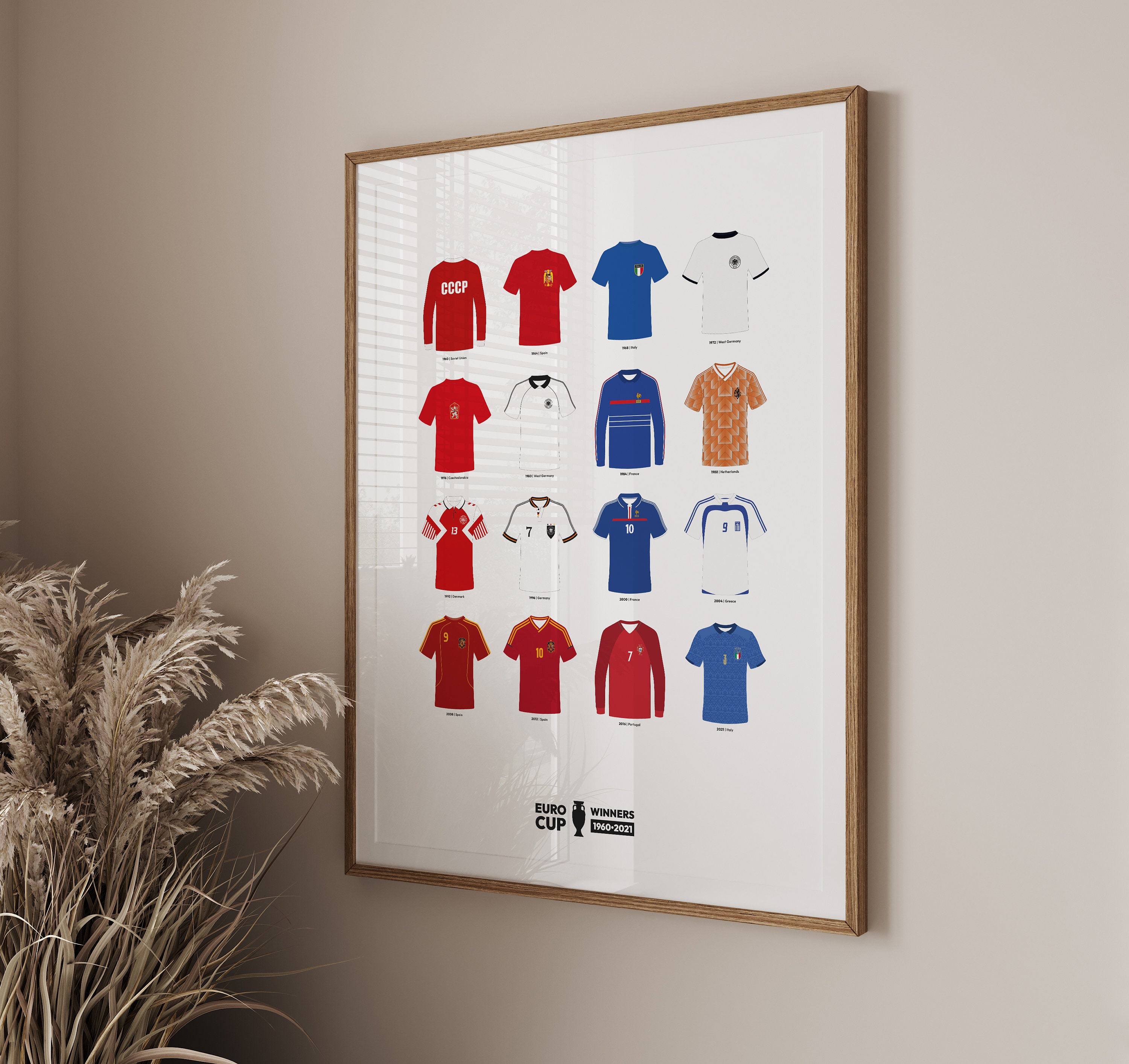 Euro 2024 Winners Jerseys Poster 2024 European Football Championship ...