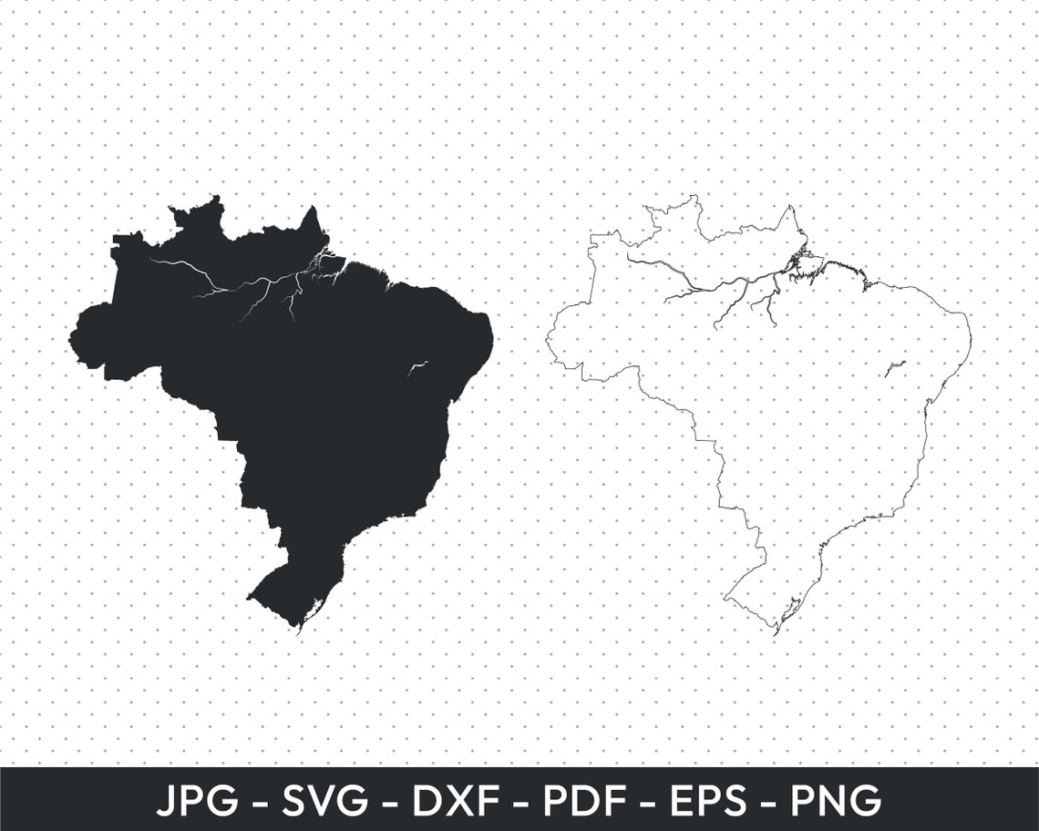 Brazil Map Svg Png Pdf Dxf Eps Brazil Print Brazil Vector File Brazil ...