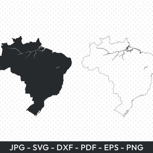 Brazil Map Svg Png Pdf Dxf Eps Brazil Print Brazil Vector File Brazil ...