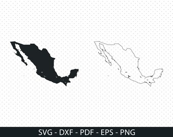 Mexico Map Outline Svg - Etsy