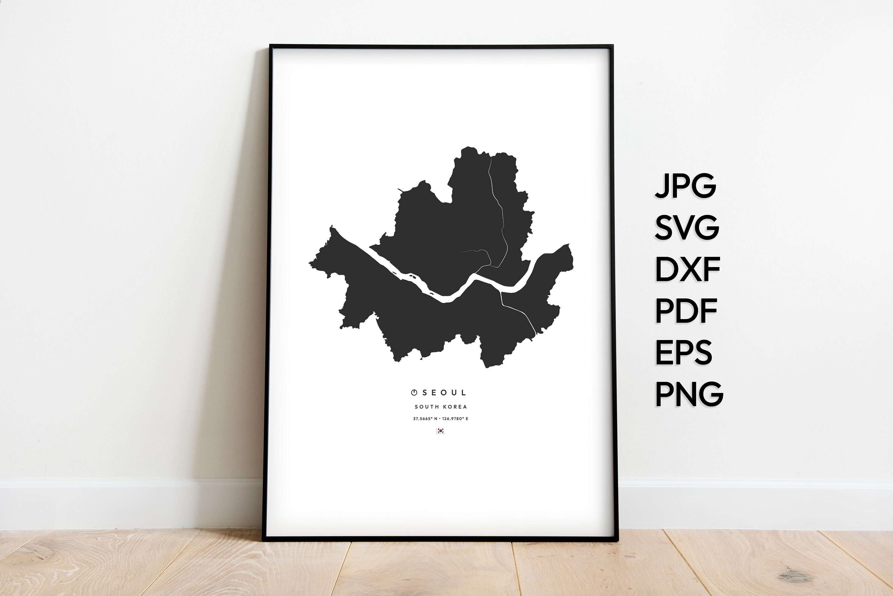 Buy Seoul Svg Png Pdf Dxf Eps City Map Vector File Seoul City Online in ...