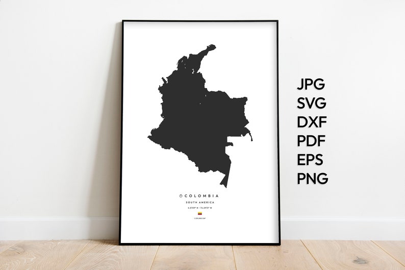 Colombia Map Svg Png Pdf Dxf Eps / Colombia Print / Colombia Vector ...