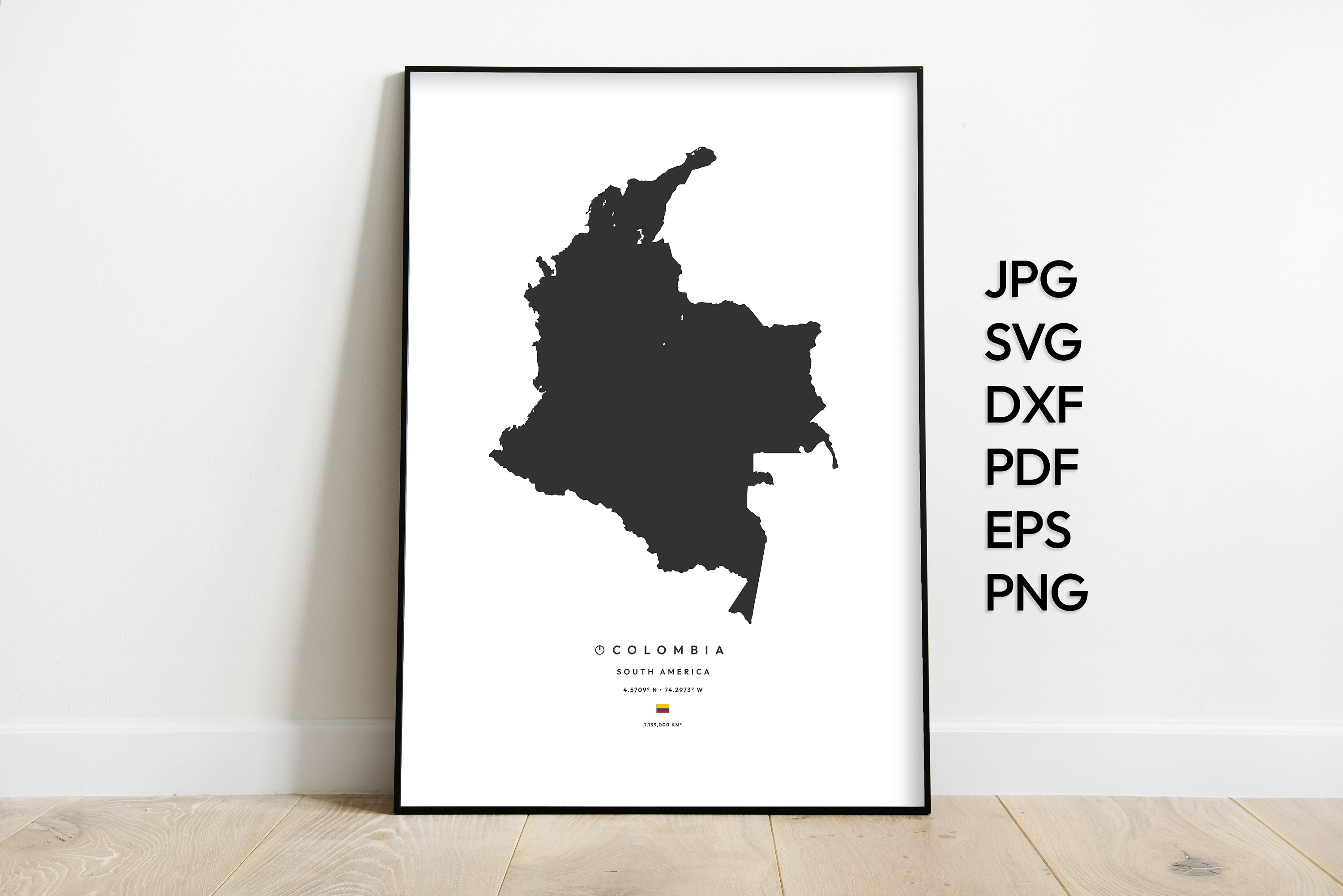 Colombia Map Svg Png Pdf Dxf Eps / Colombia Print / Colombia Vector ...