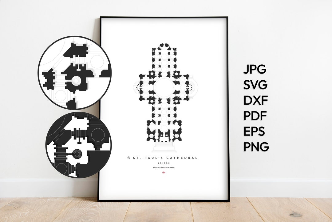 Catedral de San Pablo Svg Png Pdf Dxf Eps / Plan de la Catedral de San ...