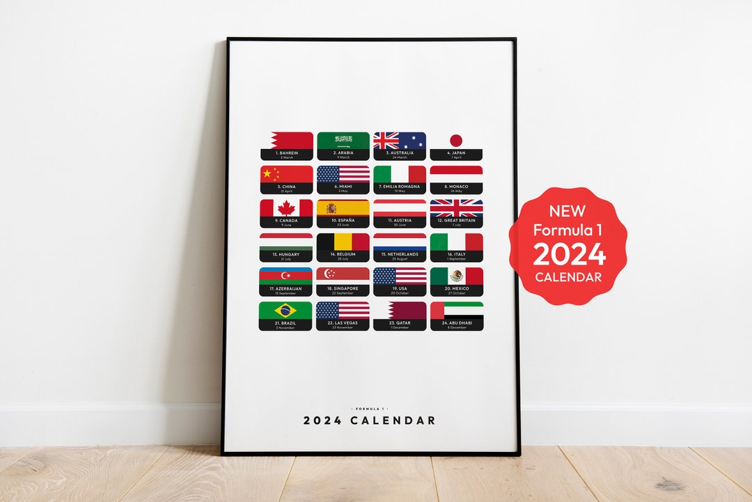 Formula 2024 Calendar Formula 2024 Schedule Racing - Etsy UK