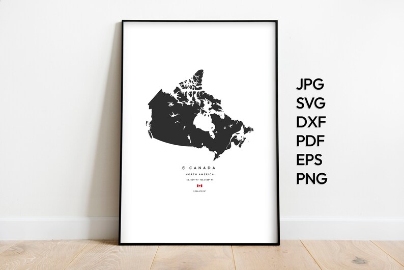Canada Map Svg Png Pdf Dxf Eps Canada Print Canada Vector File Canada ...