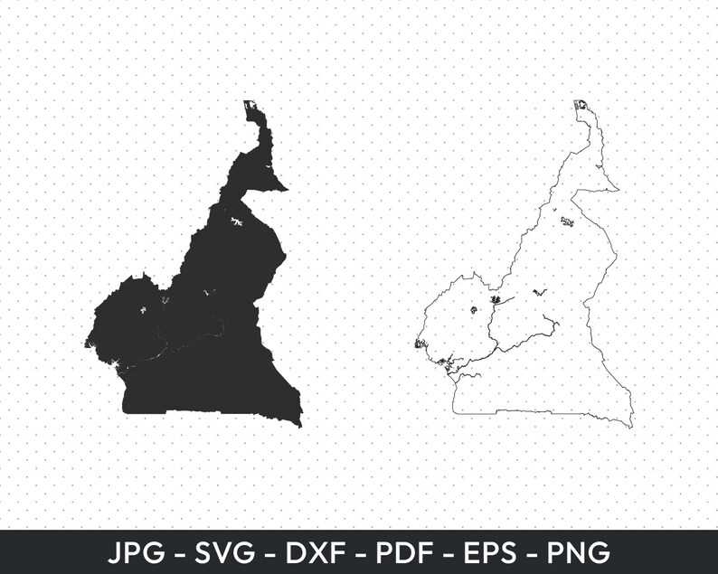 Cameroon Map Svg Png Pdf Dxf Eps Cameroon Print Cameroon Vector File ...
