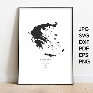 Greece Map Svg Png Pdf Dxf Eps Greece Print Greece Vector File Greece ...