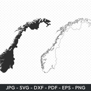 Norway Map Svg Png Pdf Dxf Eps Norway Print Norway Vector File Norway ...