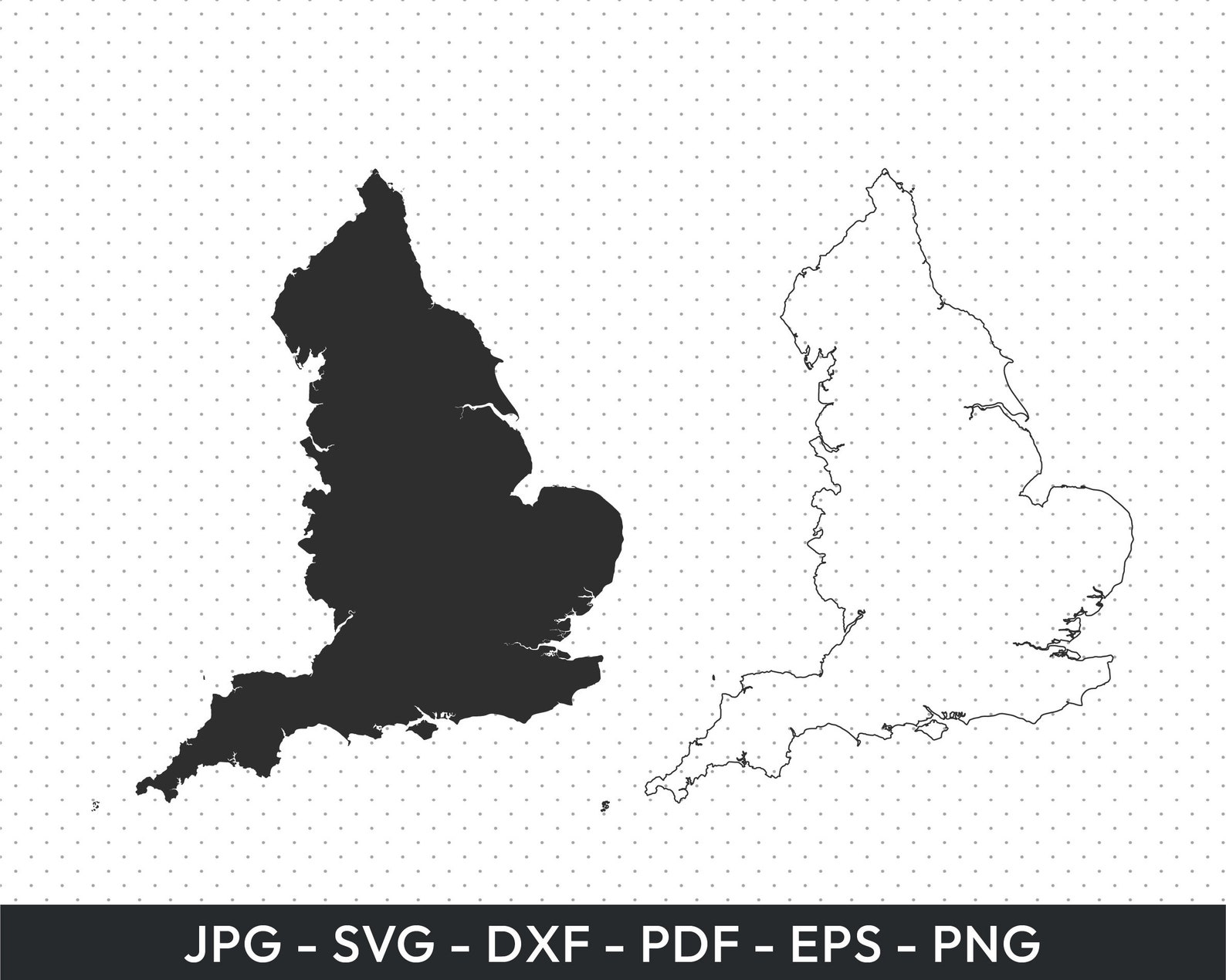 England Map Svg Png Pdf Dxf Eps England Print England - Etsy