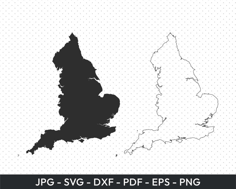 England Map Svg Png Pdf Dxf Eps England Print England - Etsy