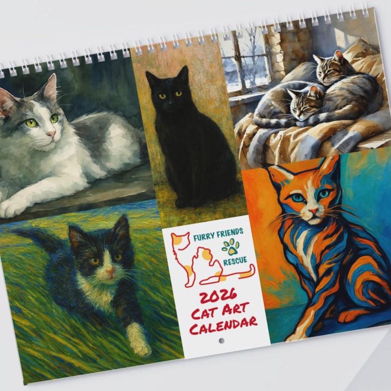 Cat 2026 Wall Calendars - Etsy