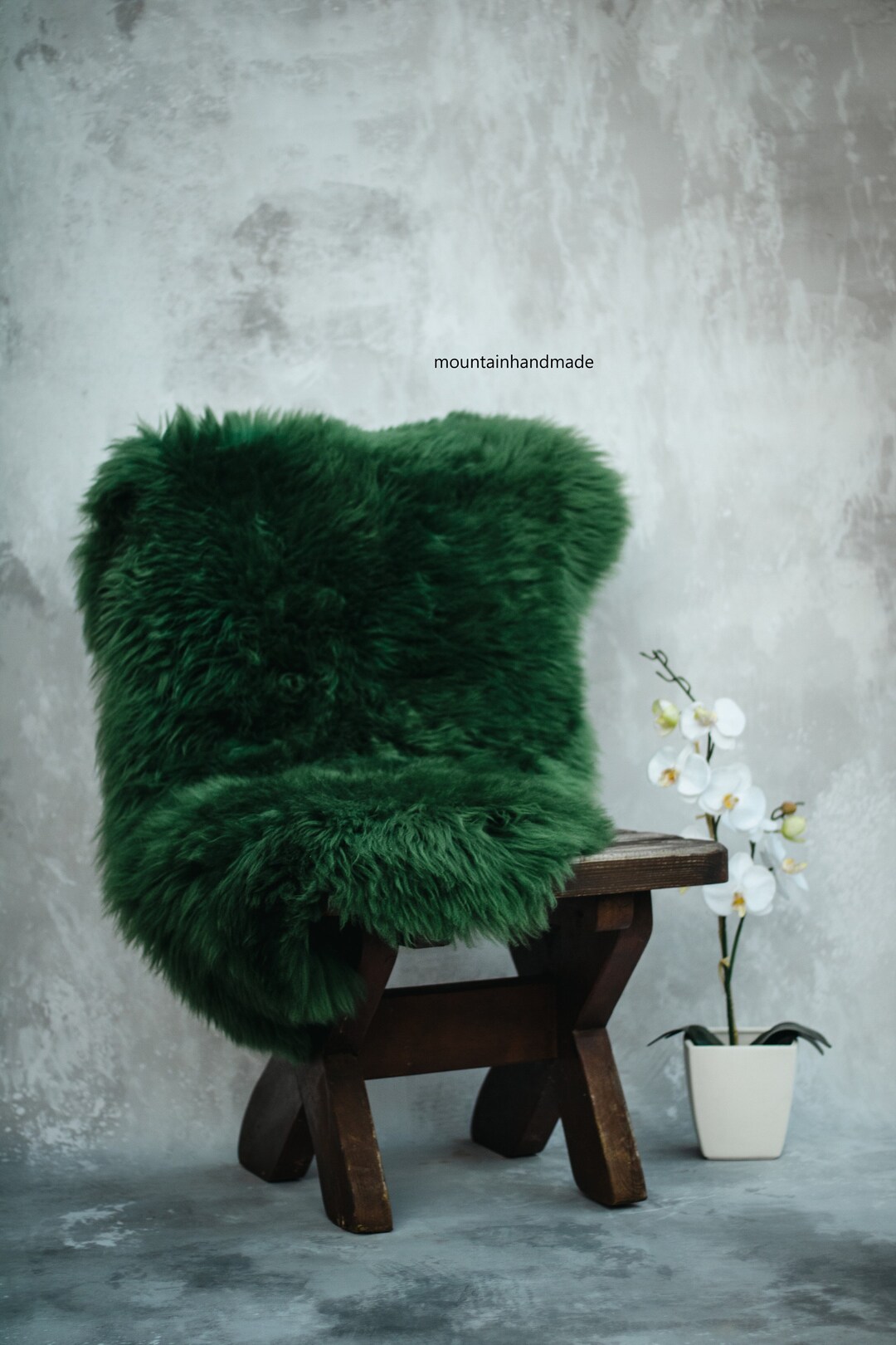 Green Dyed Genuine Sheepskin Lambskin Sheep Skin Rug Pelt Soft Wool ...