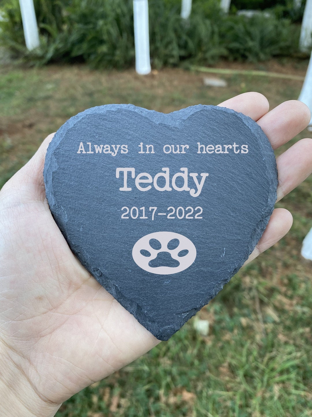 Custom Pet Memorial Stone, Pet Loss Gift, Personalized Engrave Dog Cat ...