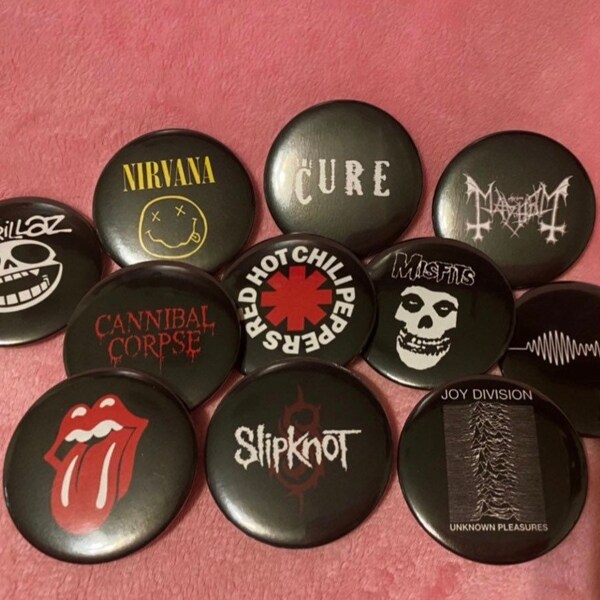 Band Button Pins - Etsy