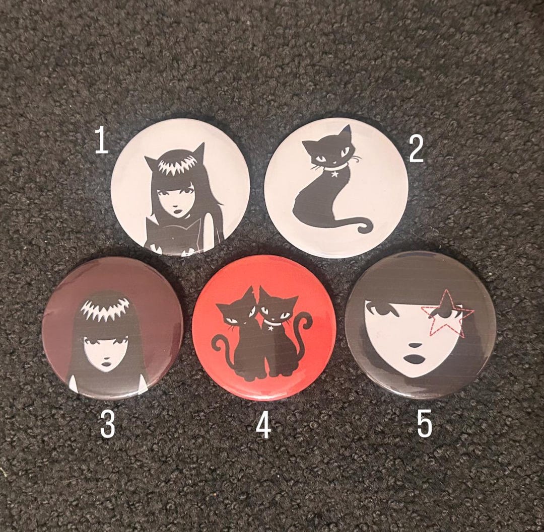 Emily the Strange Button Pins - Etsy
