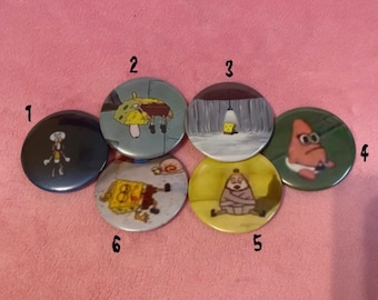 Spongebob Button Pins - Etsy