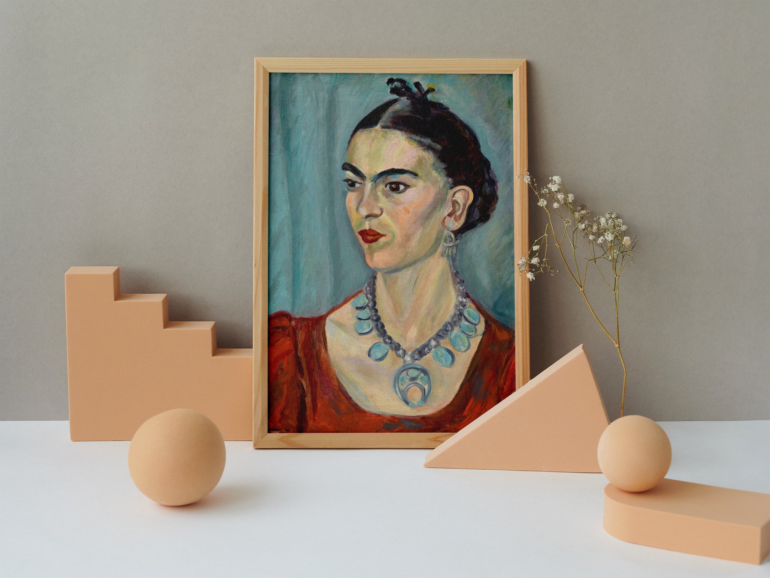 Frida Kahlo Portrait Wall Art by Magda Pach Female Portrait - Etsy
