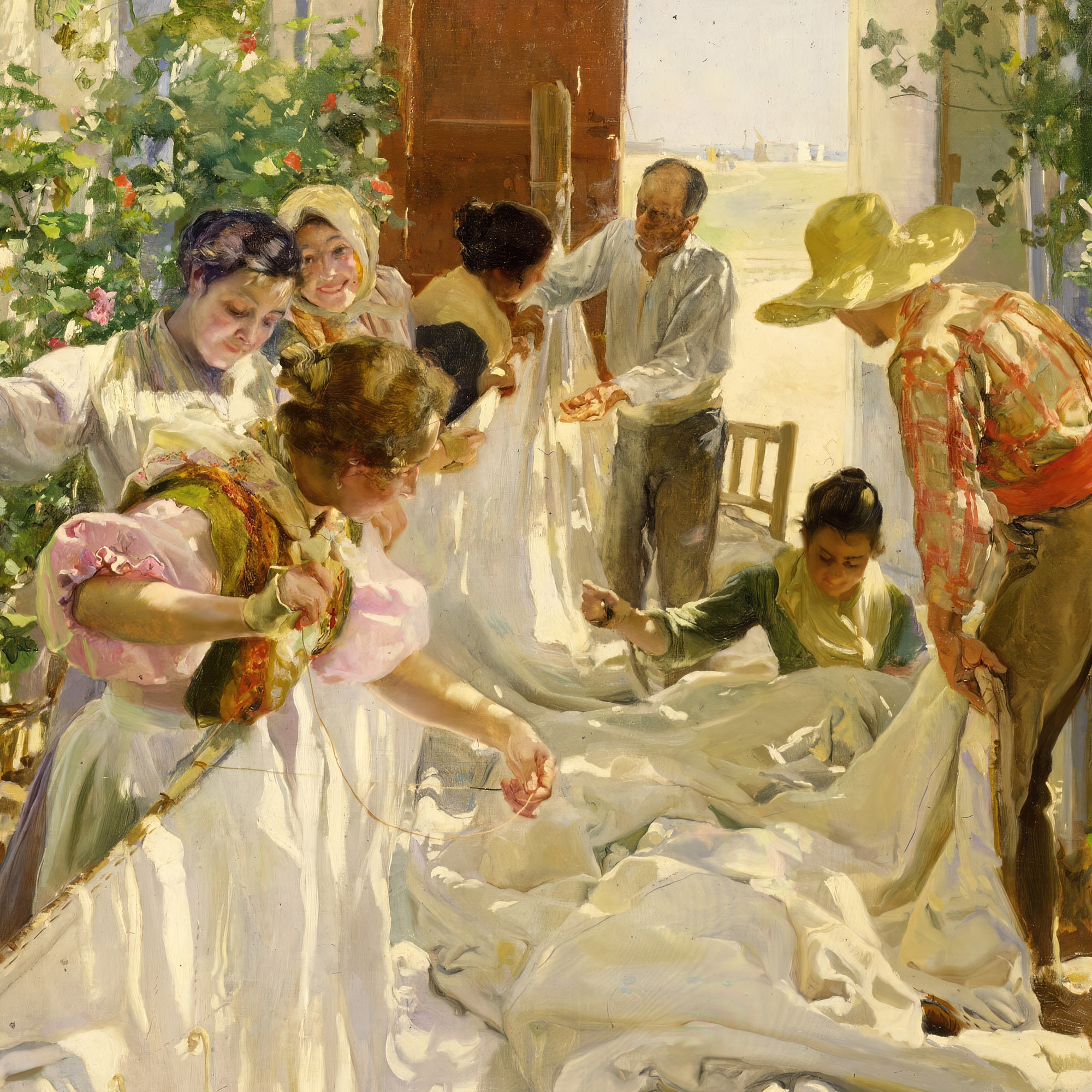 Joaquin Sorolla Folk Art Painting Mediterranean Light, Spanish ...