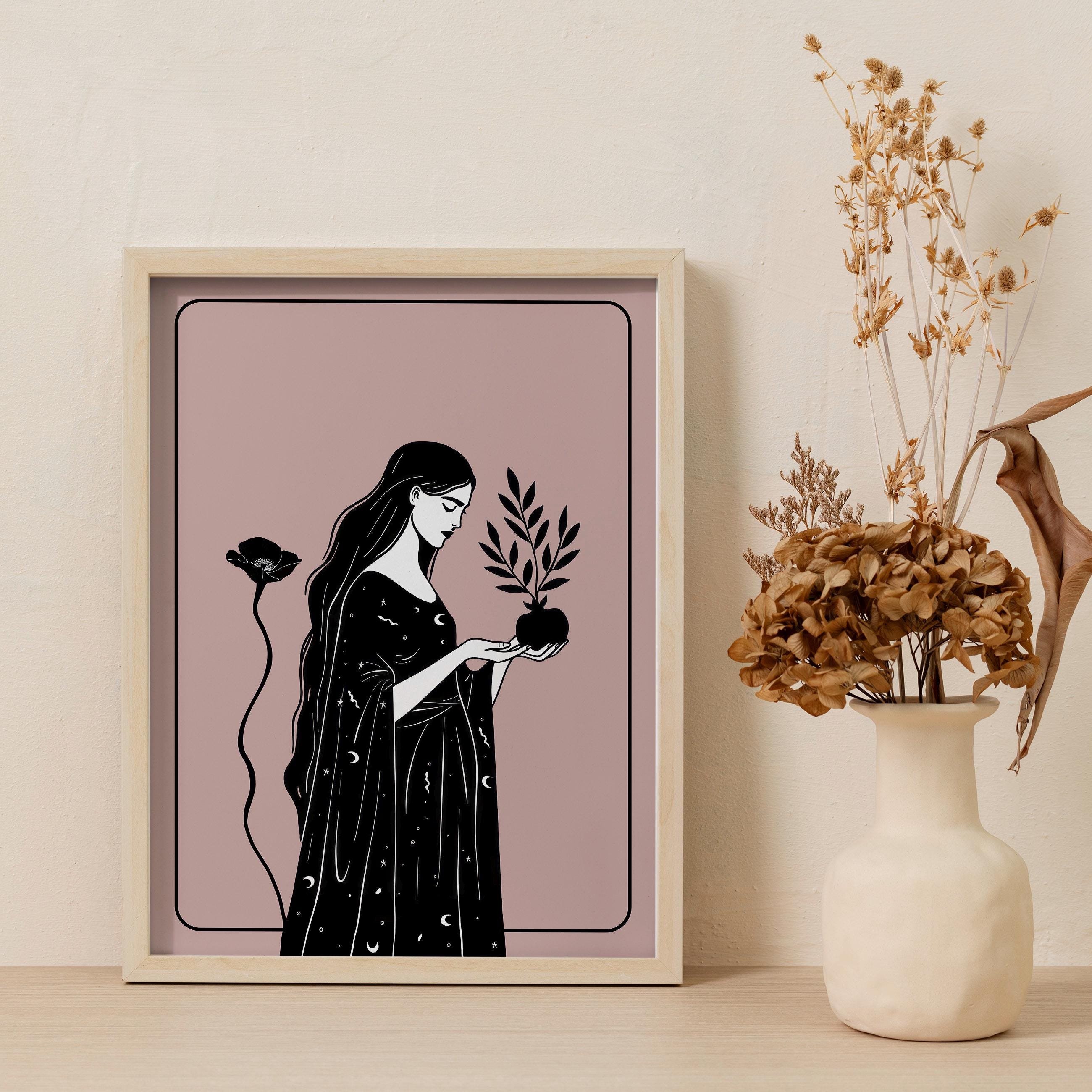 Persephone Greek Goddess of the Underworld Digital Poster, Boho ...