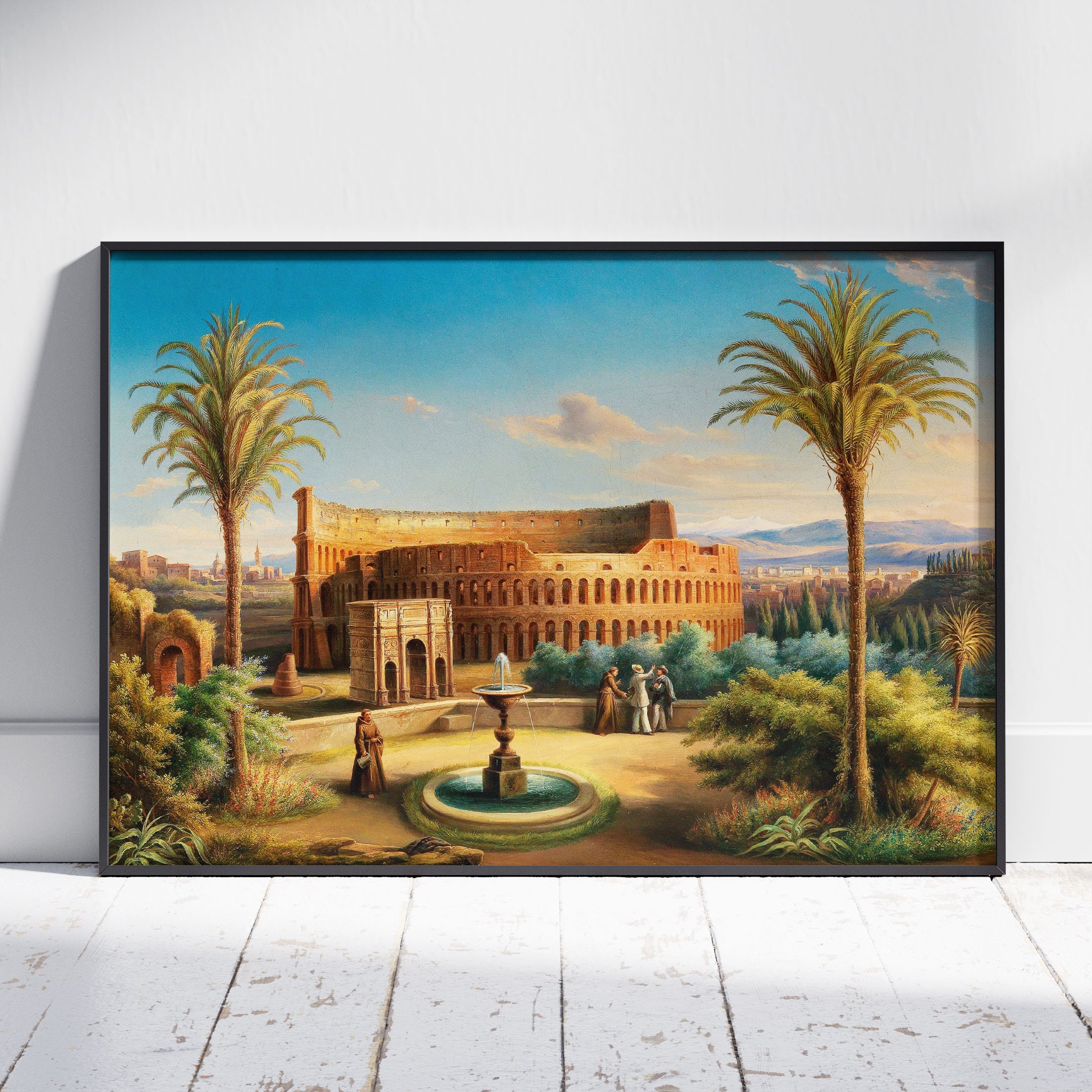Vintage Rome Art Print Colosseum Painting, Italian Landscape Aesthetic ...