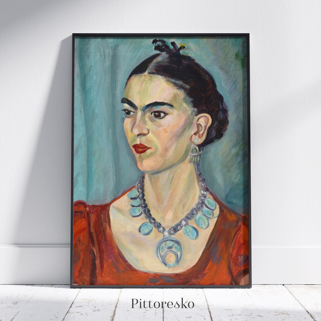 Frida Kahlo Portrait Wall Art by Magda Pach, Female Portrait Mexican ...