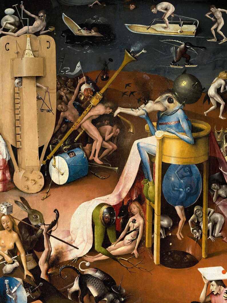 Vintage Dutch Dark Academia Art Hieronymus Bosch Digital Download Wall Art, Garden of Earthly ...