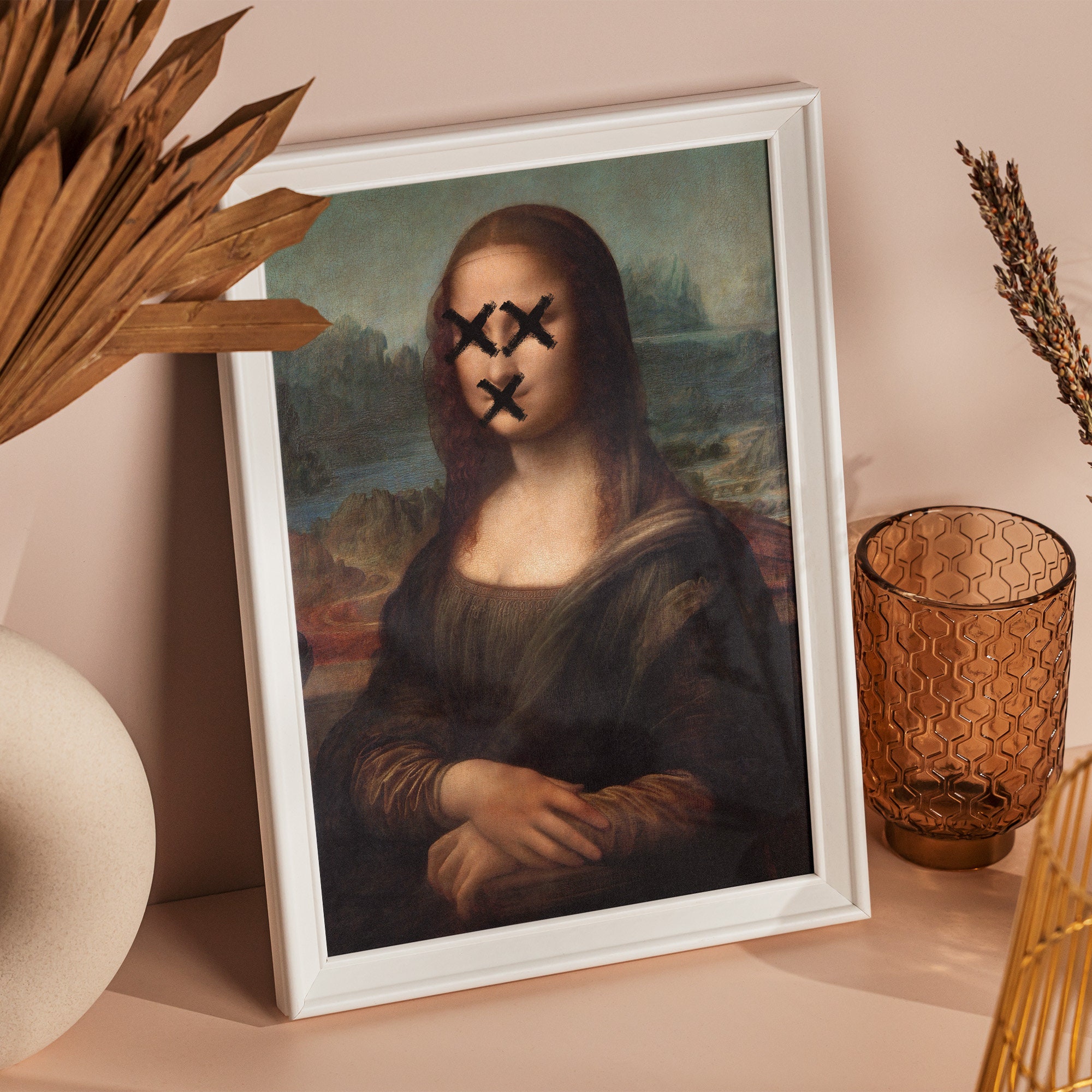 Leonardo Da Vinci Mona Lisa Altered Art Painting Gothic Aesthetic ...